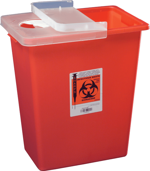 SharpSafety Sharps Container with Hinged Lid, Red, 8 Gallon | The ...