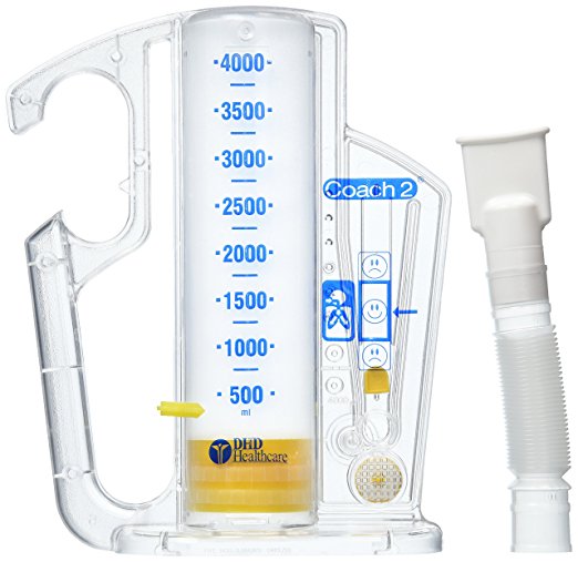 Smiths Medical Coach 2 Incentive Spirometer 4000mL, One Way Valve, Lat ...