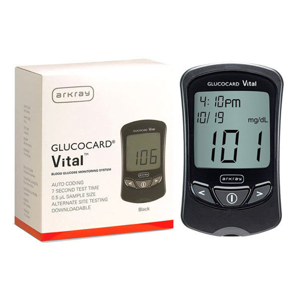Glucocard Vital Blood Glucose Meter Kit, Black | The Breathing Shop