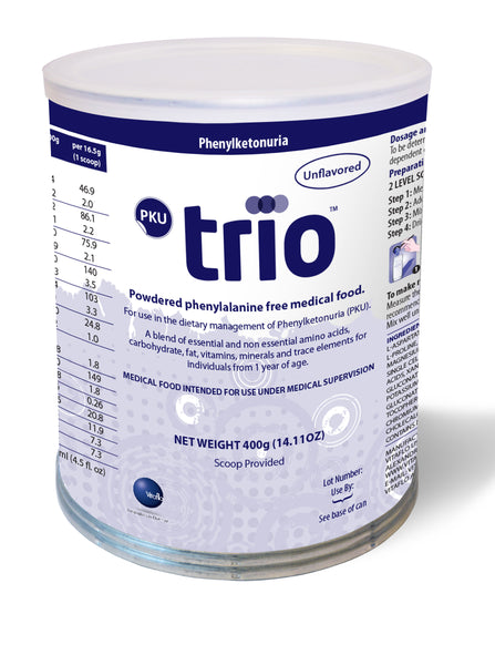 PKU trio 400g Powder, Unflavored | The Breathing Shop